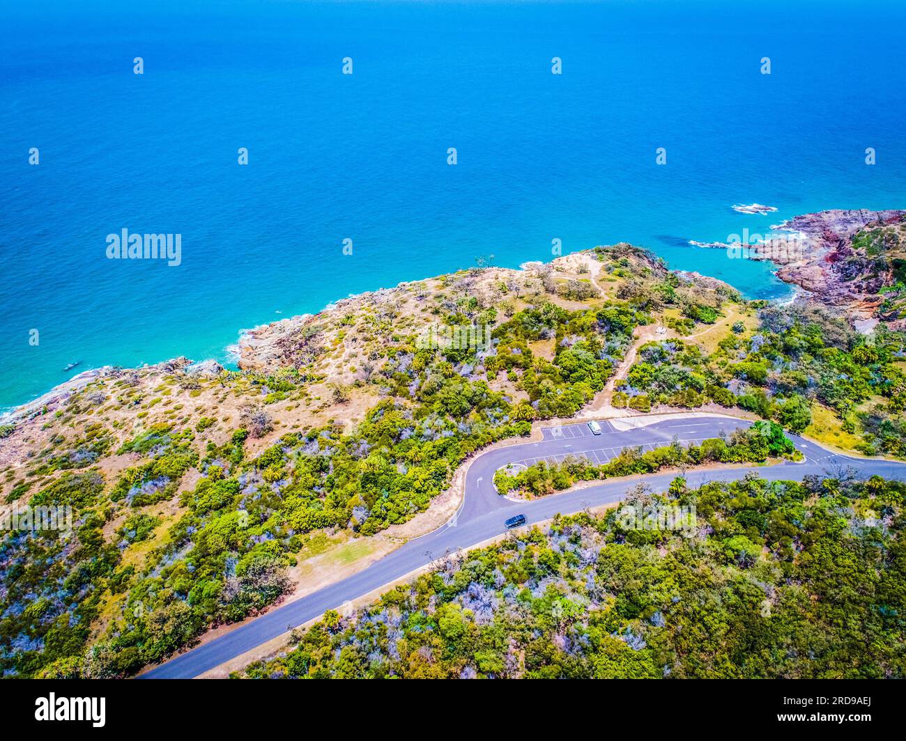Aerial View of Seventeen Seventy, 1770, Queensland, Australia, Bustard ...