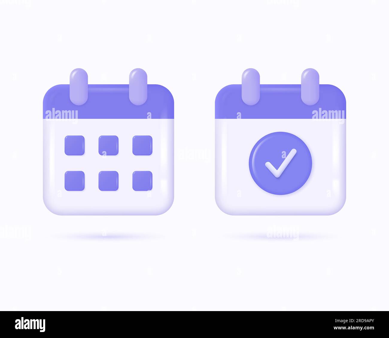 3d vector illustration of calendar and check mark in realistic style ...