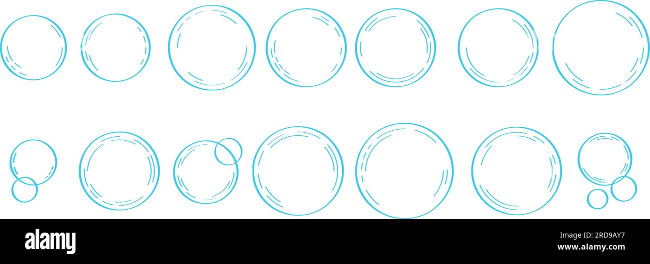 Water bubble in doodle style. Bubbles hand drawn illustration. Line ...