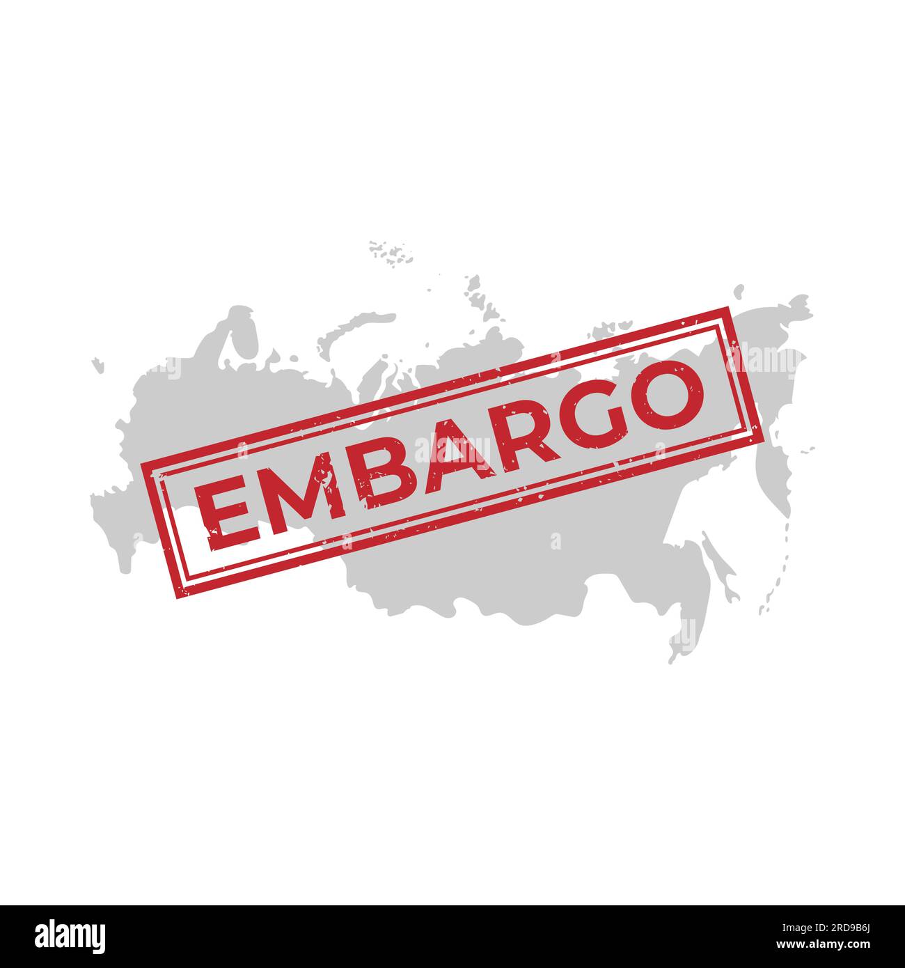 red rectangular stamp with embargo inscription with grunge effect and ...