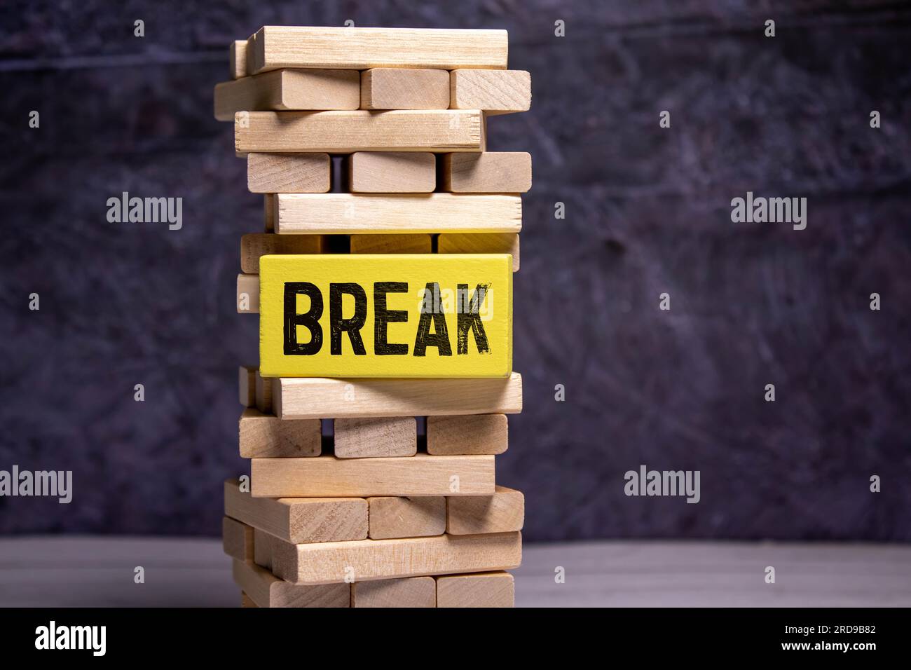Words BREAK written with leisure game tiles. Conceptual image ...