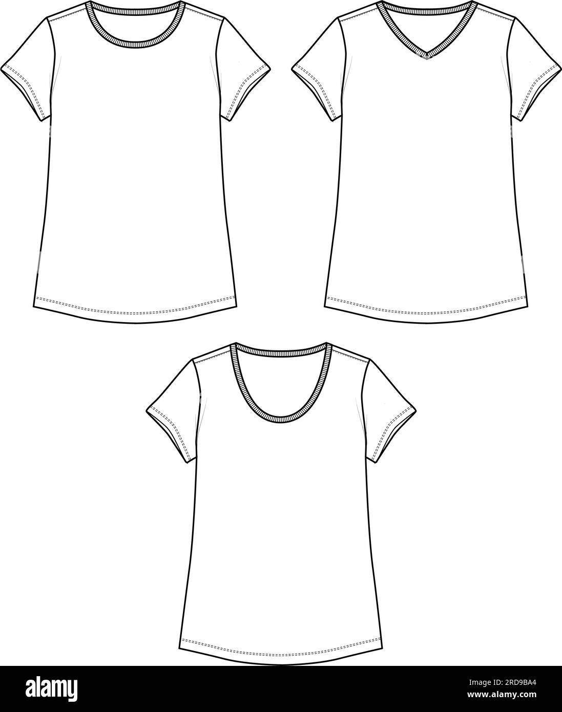 Black crew neck tshirt Stock Vector Images - Alamy