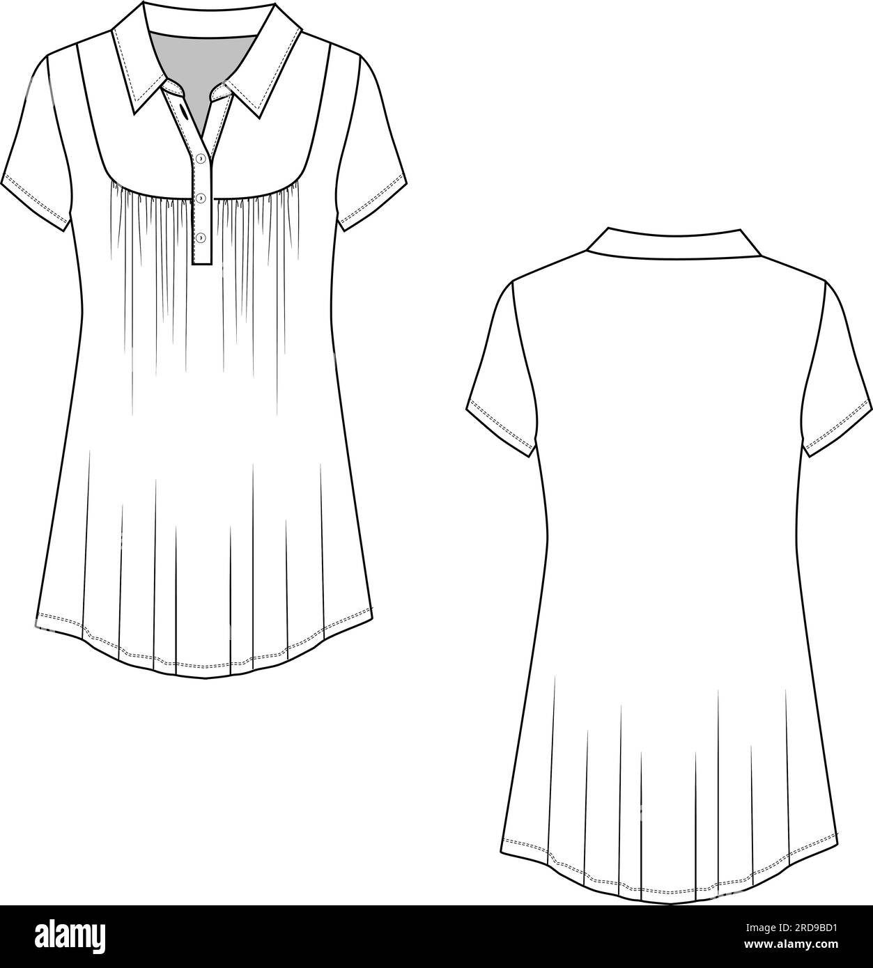 Button up shirt front and back flat hi-res stock photography and images ...