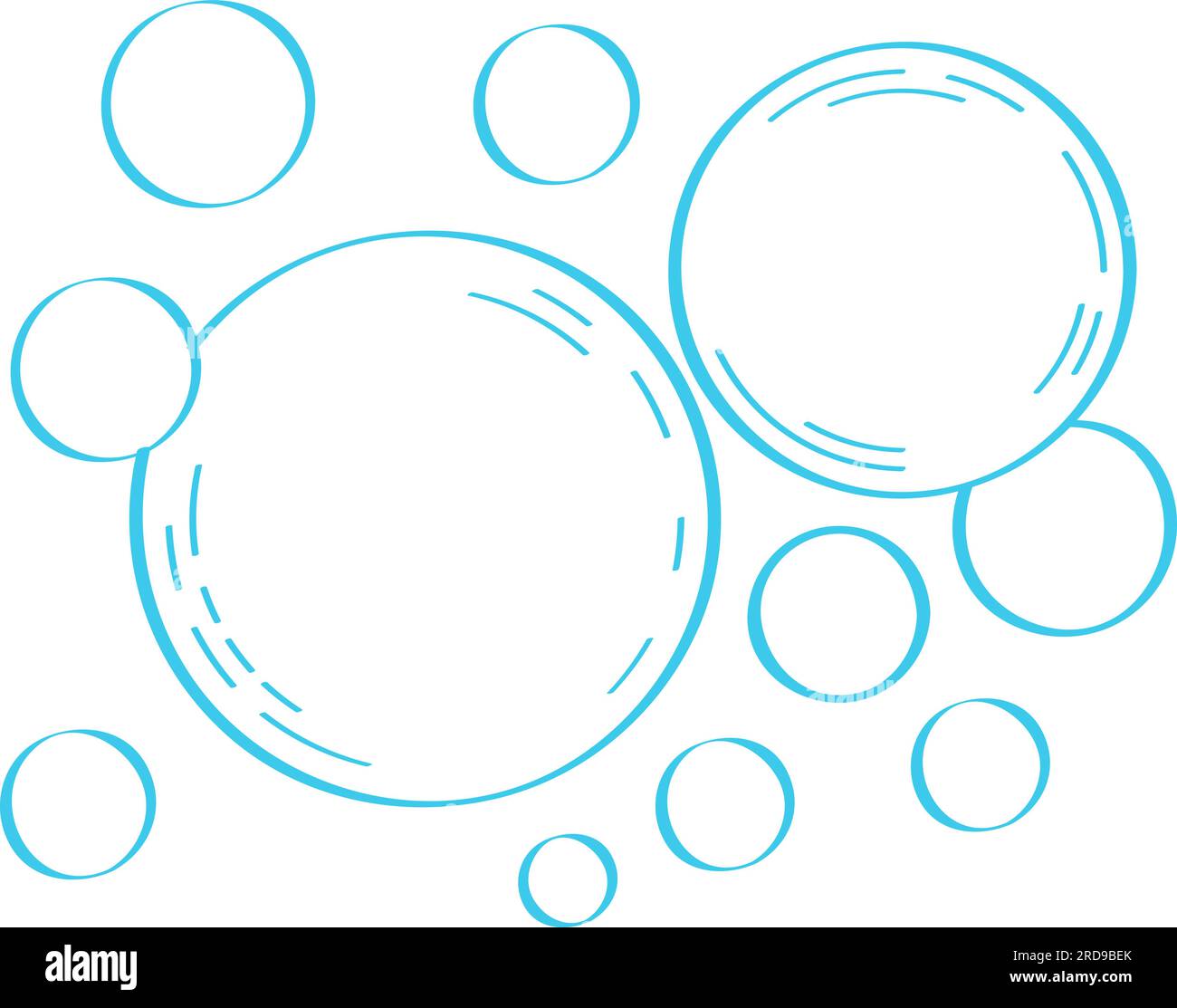 Water bubble in doodle style. Bubbles hand drawn illustration. Line ...