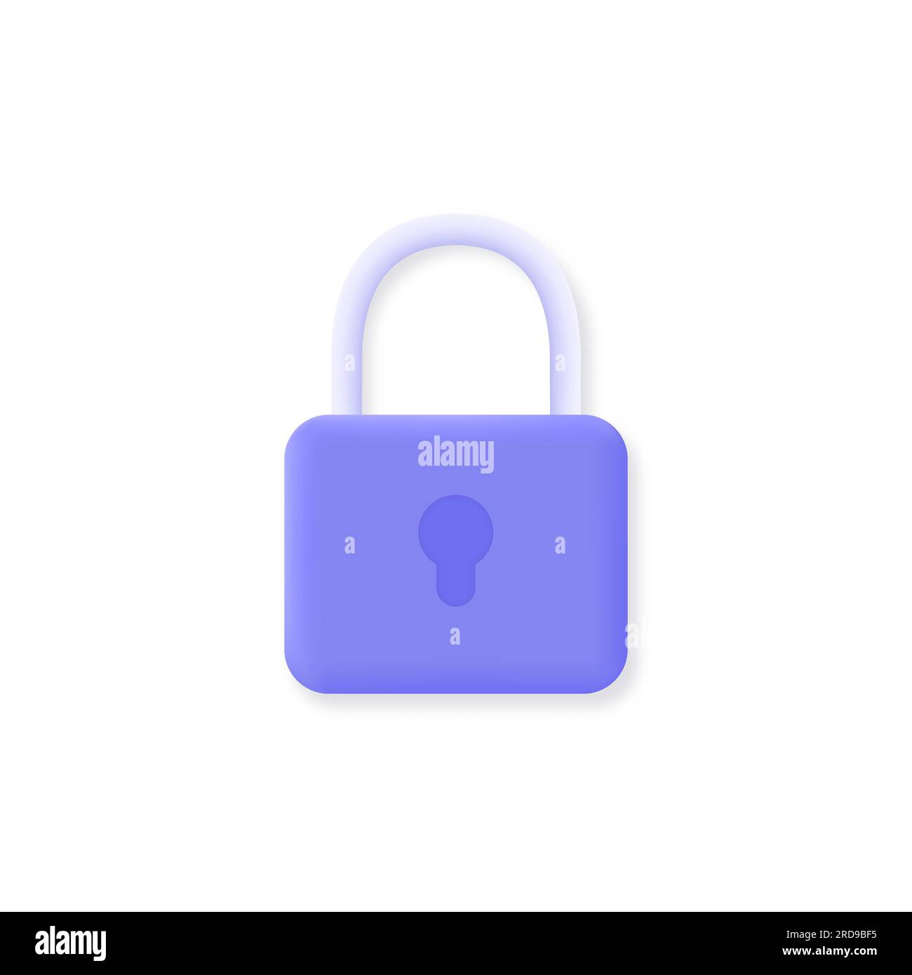 3d lock icon in minimalistic cartoon style. the concept of protection ...