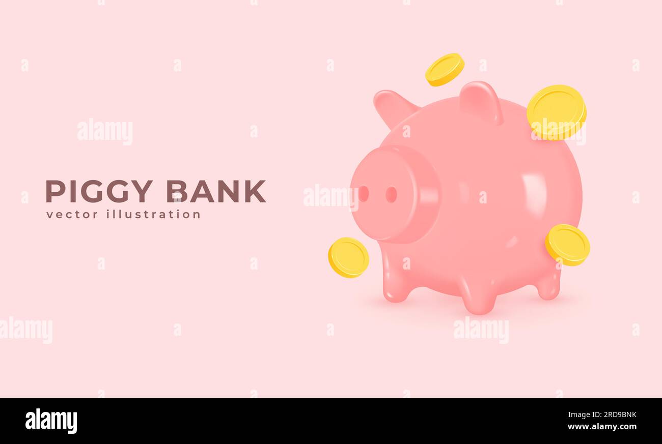 pig piggy bank and gold coins. concept of safe accumulation of capital ...
