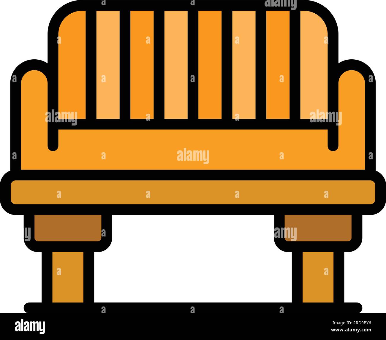 Wooden bench icon outline vector. Park seat. Outdoor bench color flat ...