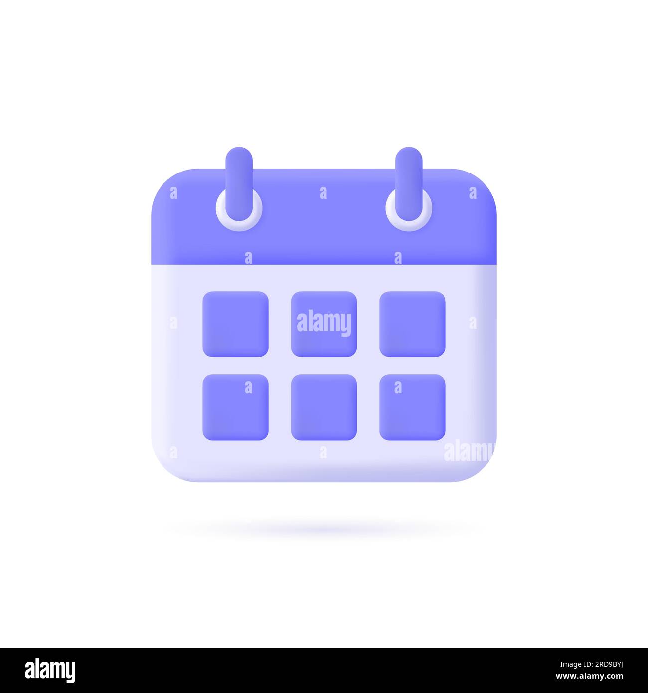3d calendar icon in minimalistic cartoon style. vector illustration ...