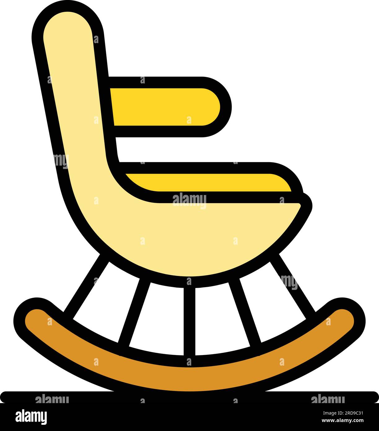 Rocking chair icon outline vector. Old relax. Wood swing color flat ...