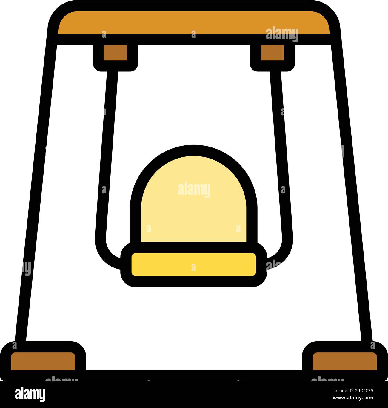 Garden swing icon outline vector. Wooden furniture. Bench chair color ...