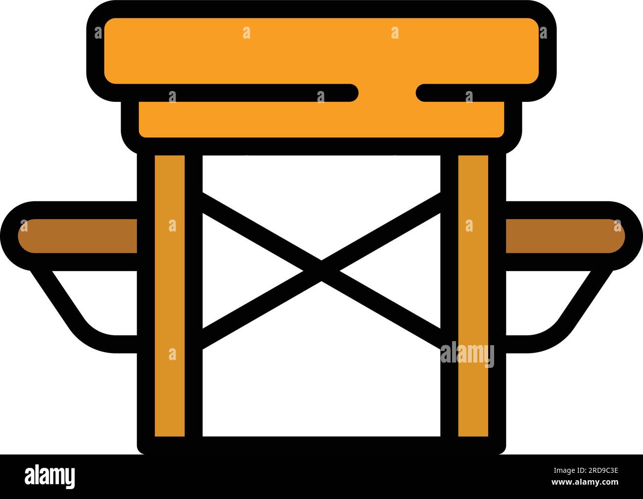 Metal table icon outline vector. Plastic chair. Outdoor camp color flat ...