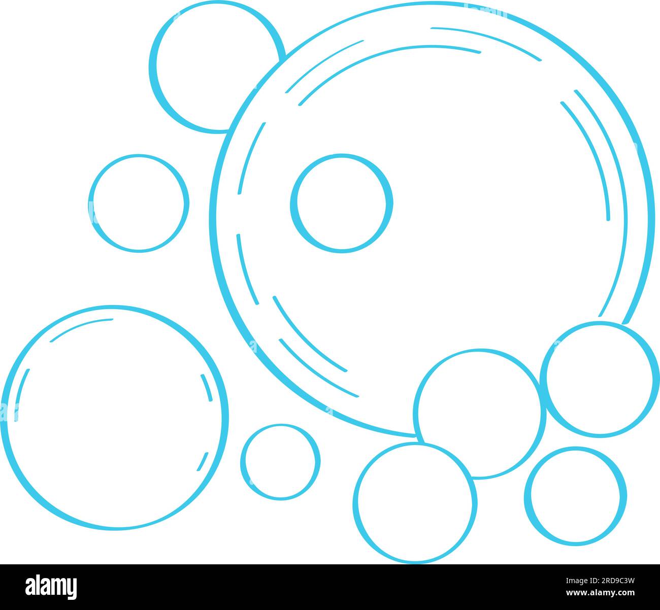 Water bubble in doodle style. Bubbles hand drawn illustration. Line ...