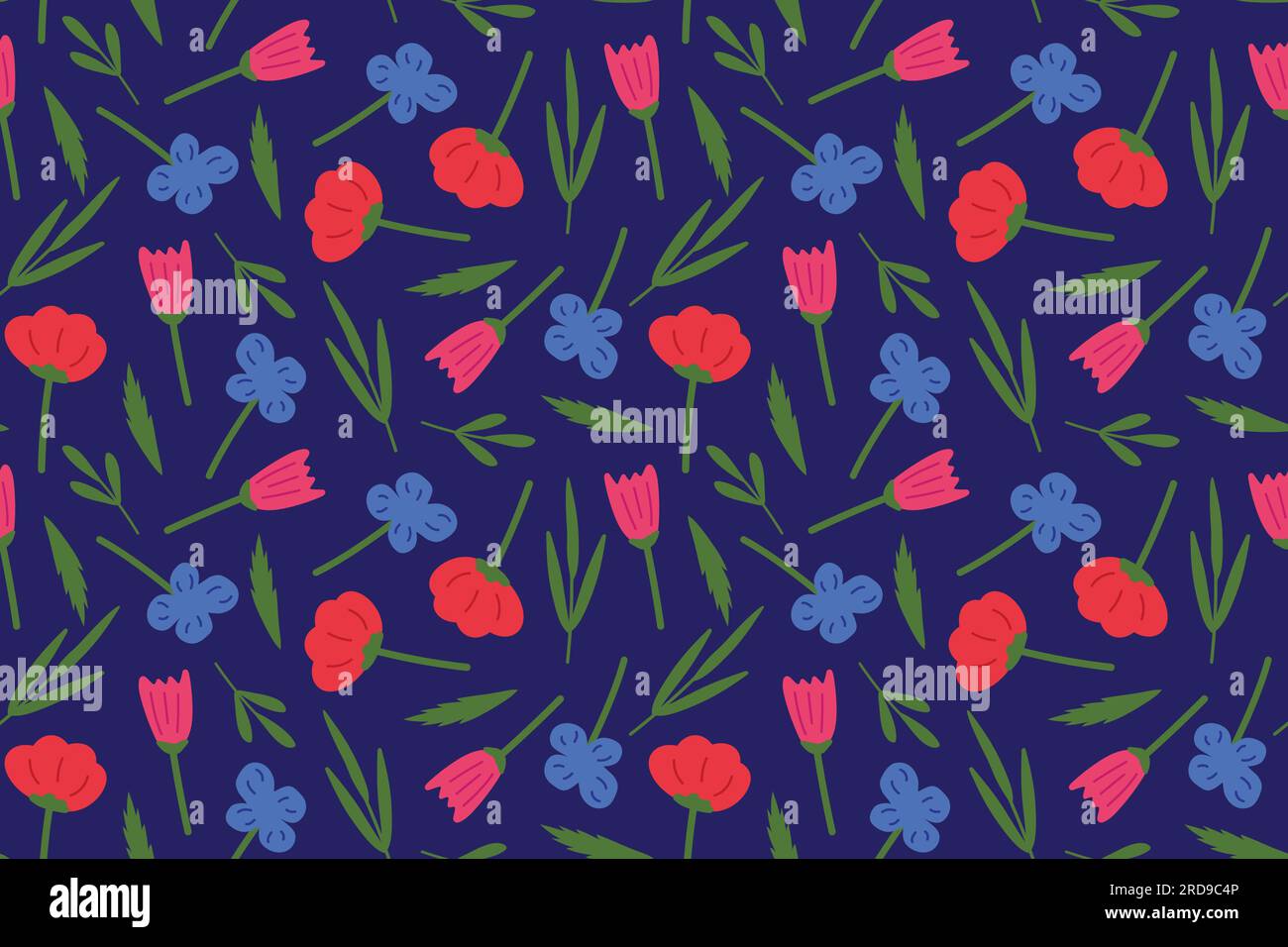 seamless summer flowers pattern- vector illustration Stock Vector Image ...