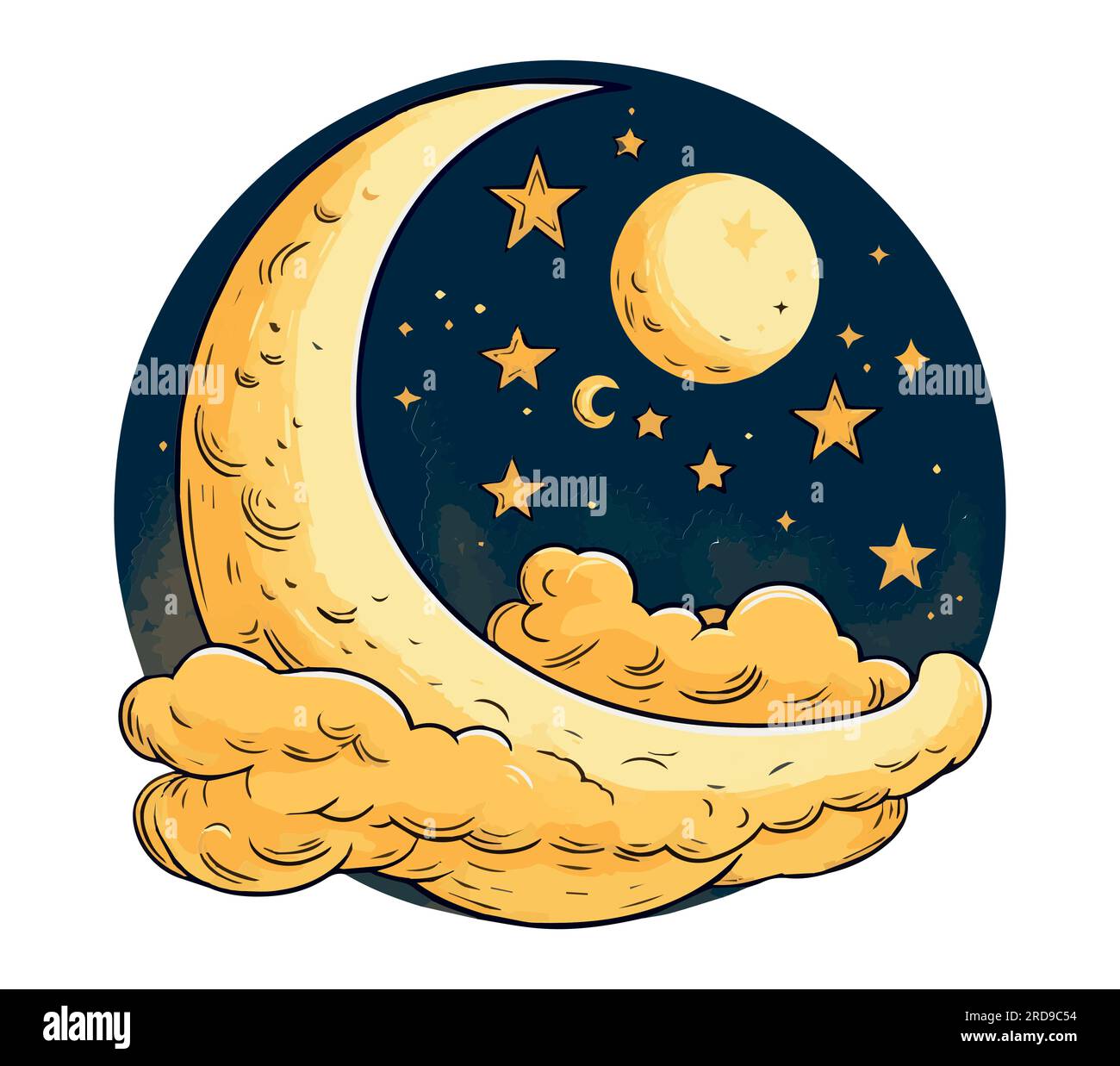moon in the night, cartoon moon Stock Vector Image & Art - Alamy