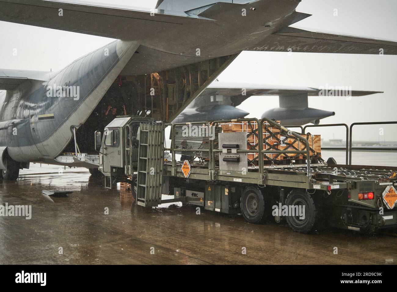 A halvorsen loader is used to load ordnance at Marine Corps Air Station ...