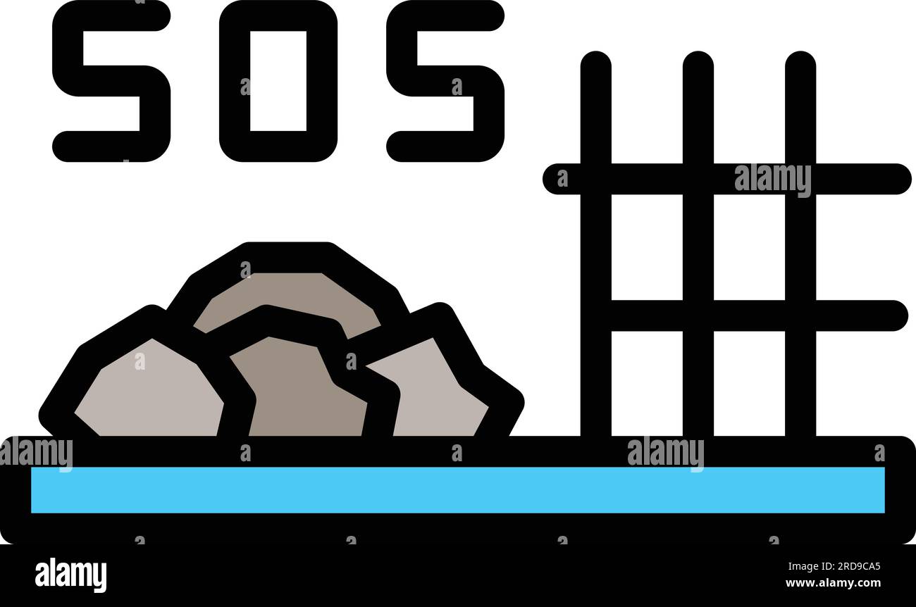 Sos building icon outline vector. Fire station. Service emergency color ...