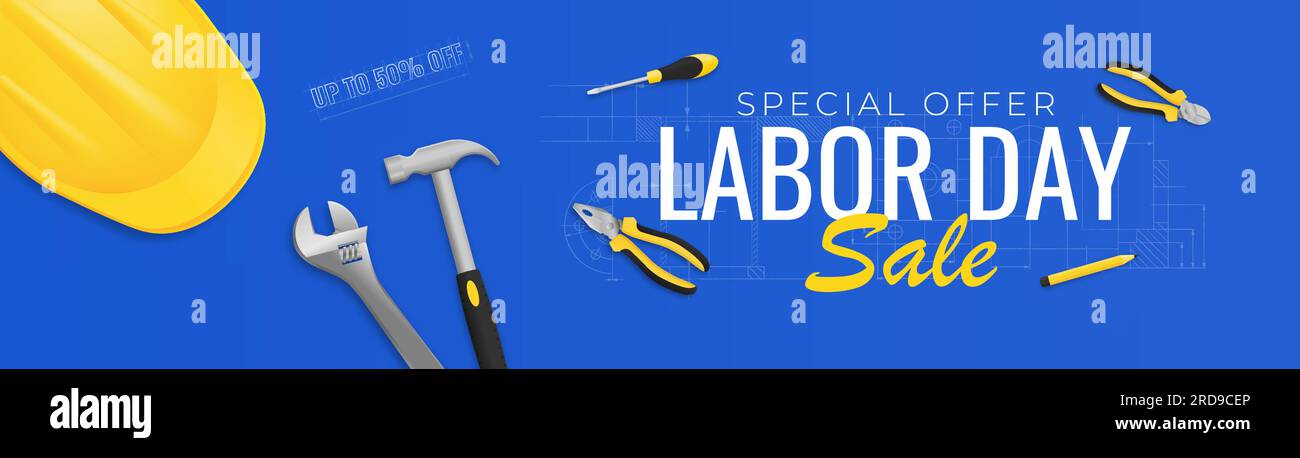 labor day sale promotion banner or poster template.Voucher discount ...
