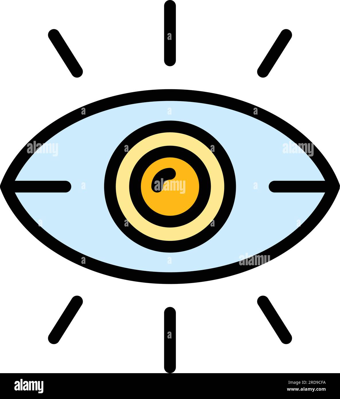 Idea eye icon outline vector. Look vision. Shape pictogram color flat ...