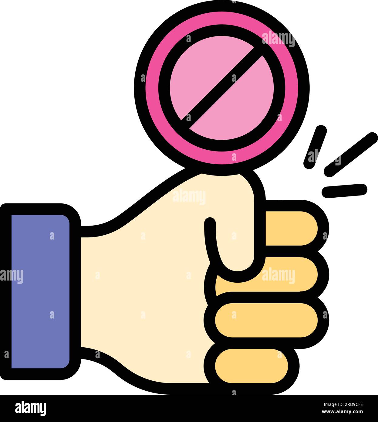 Stop stereotypes icon outline vector. Ageism prejudice. Gender discrimination color flat Stock ...