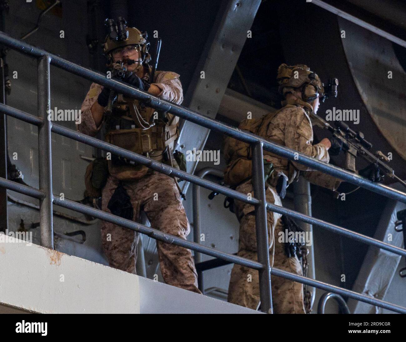 U.S. Marines with the maritime raid force, 31st Marine Expeditionary ...