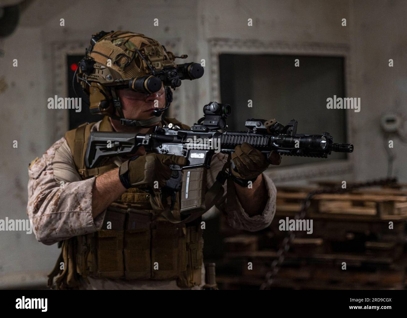 A U.S. Marine with the maritime raid force, 31st Marine Expeditionary ...