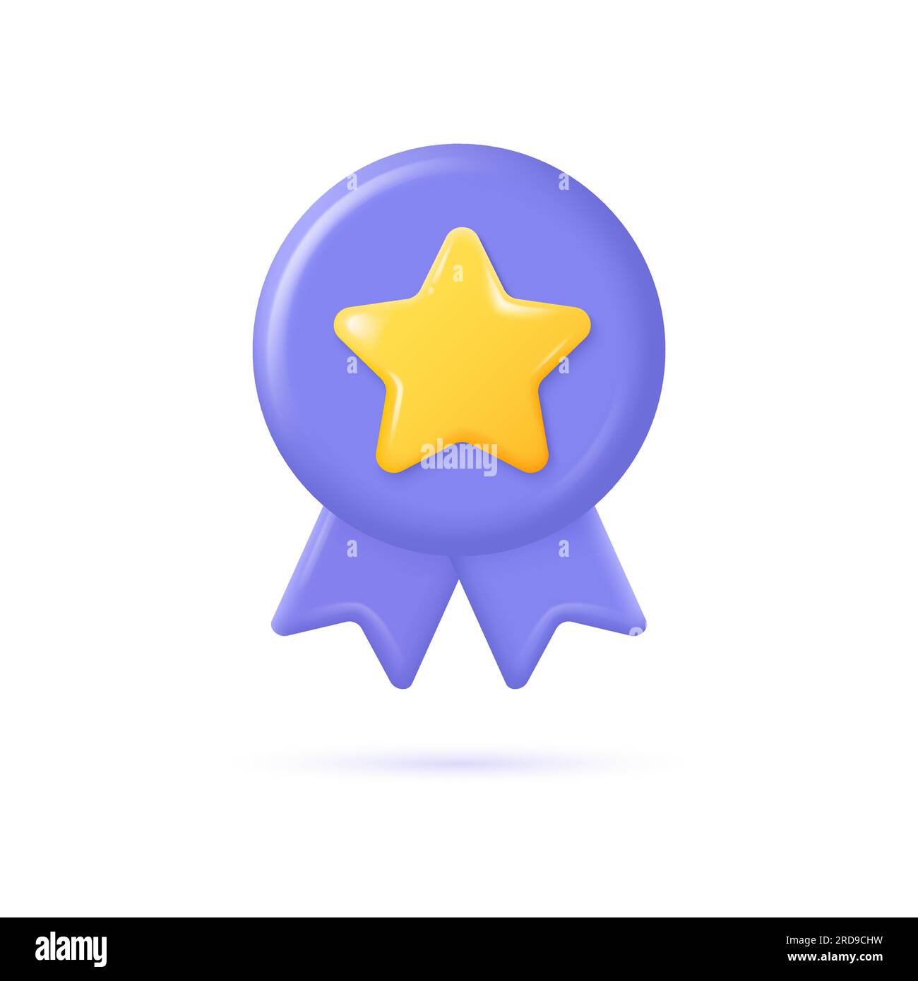 3d icon with a golden star in cartoon style. premium quality assurance ...