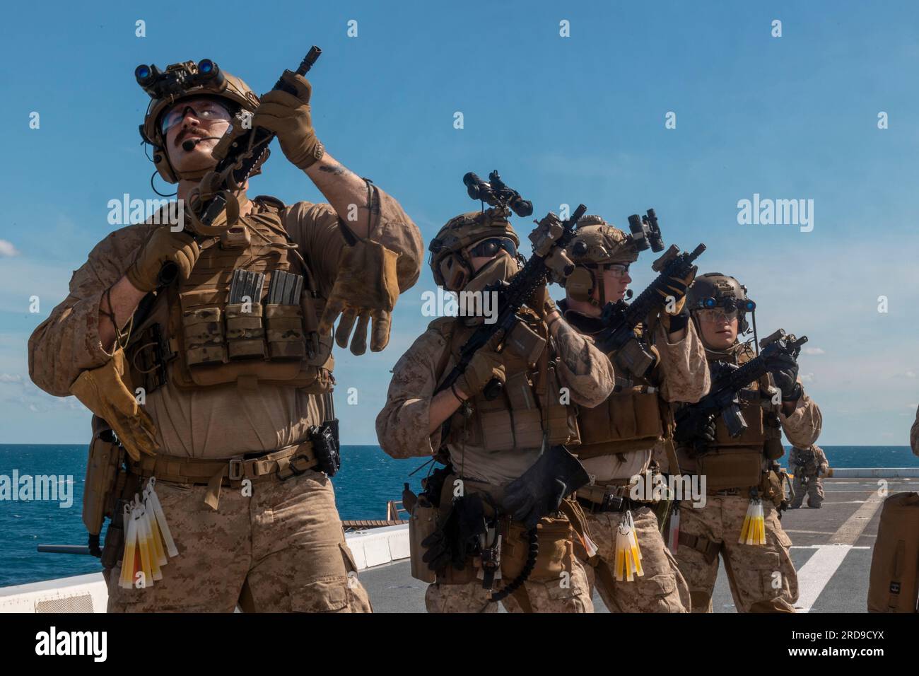 U.S. Marines with the maritime raid force, 31st Marine Expeditionary ...