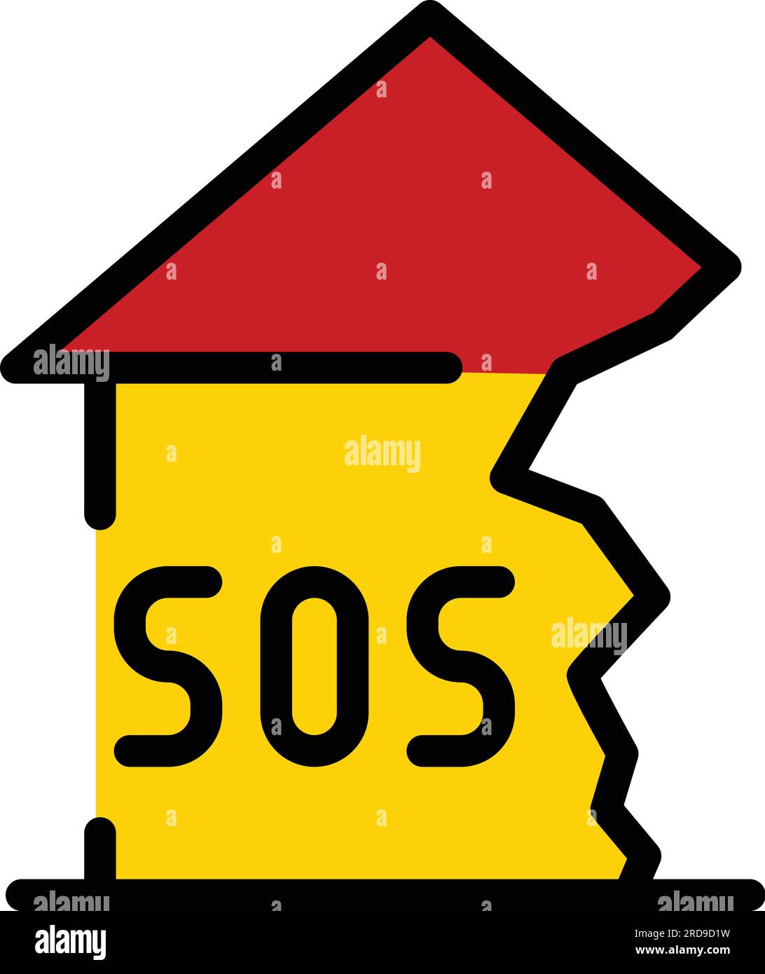 Emergency broken house icon outline vector. Damage home. Insurance ...