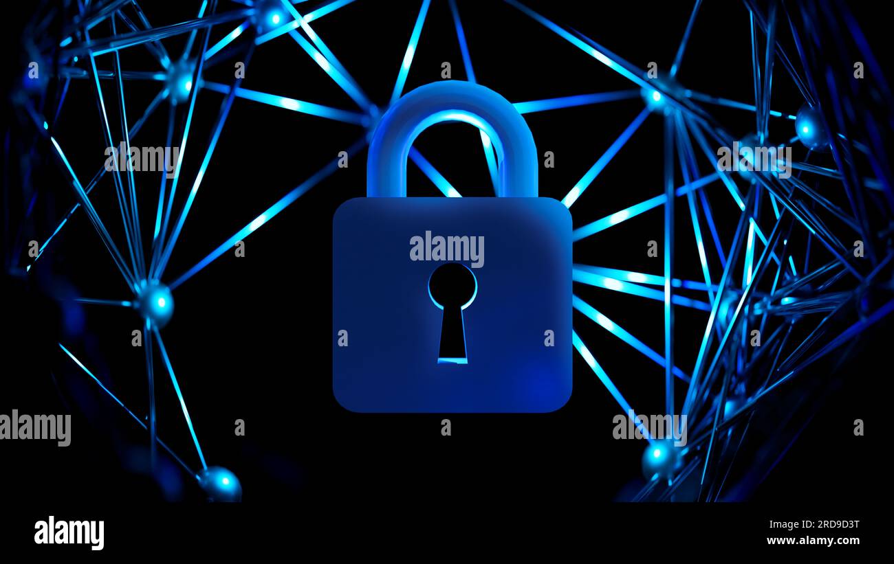 Quantum communication cryptography and internet security concept ...