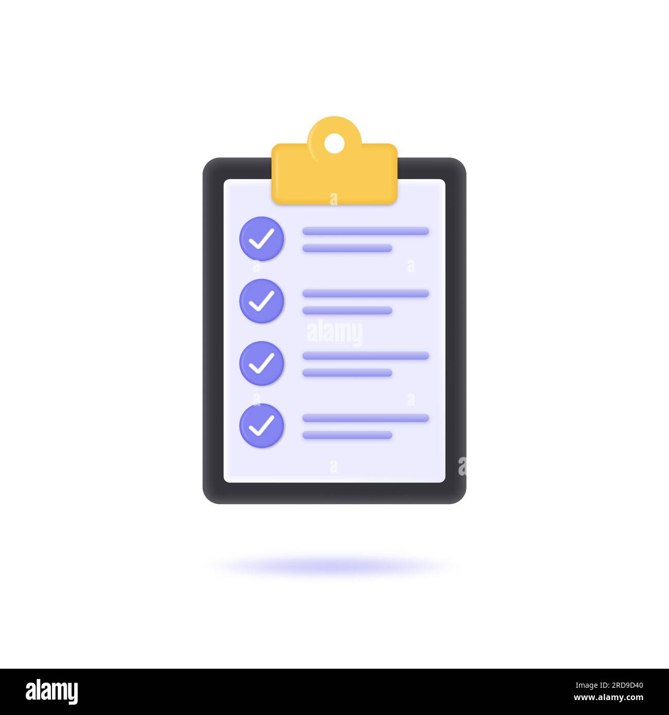 checklist 3d with check marks. the concept of a completed task, work ...