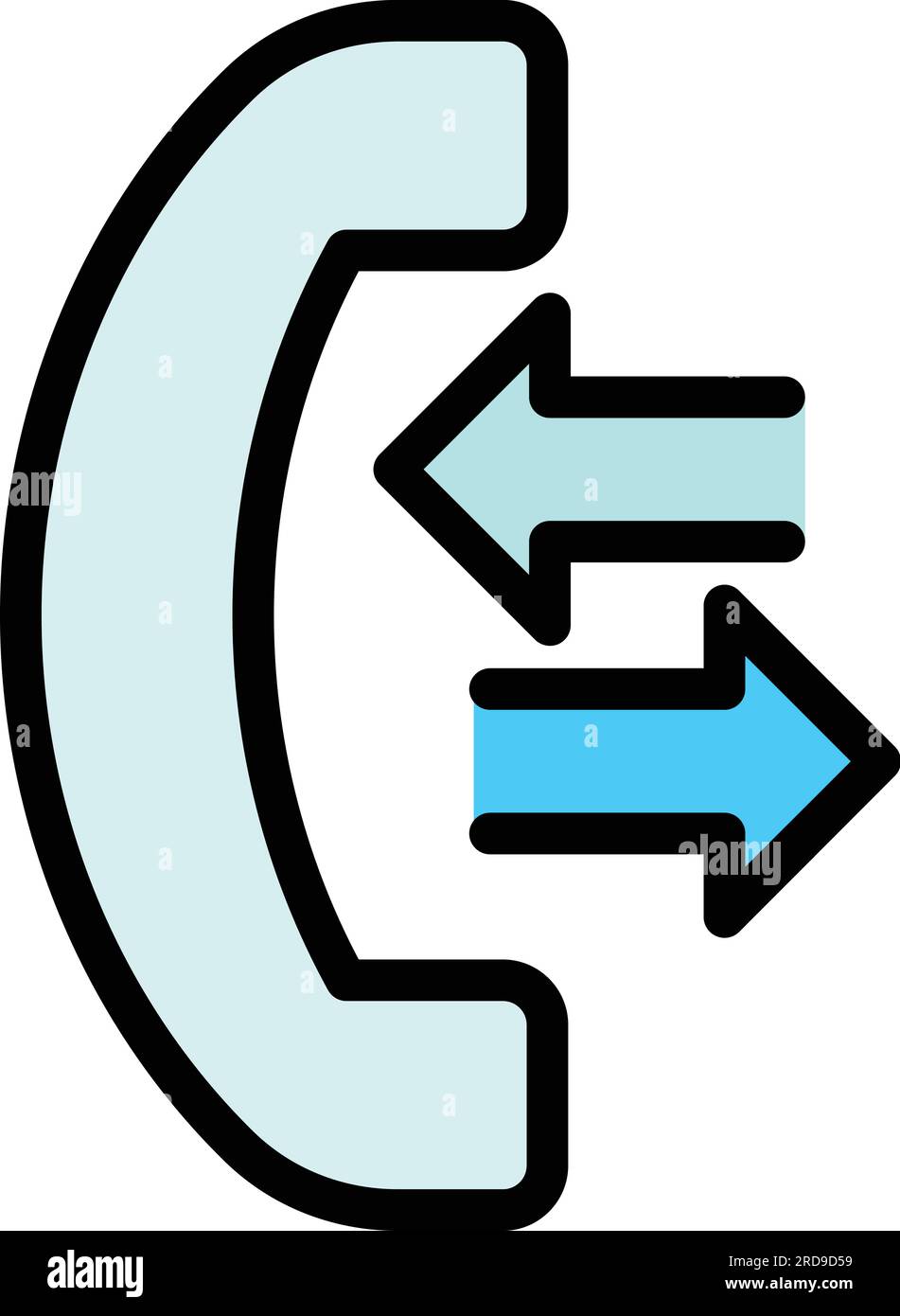 Call phone icon outline vector. Emergency call support. Rescue button ...