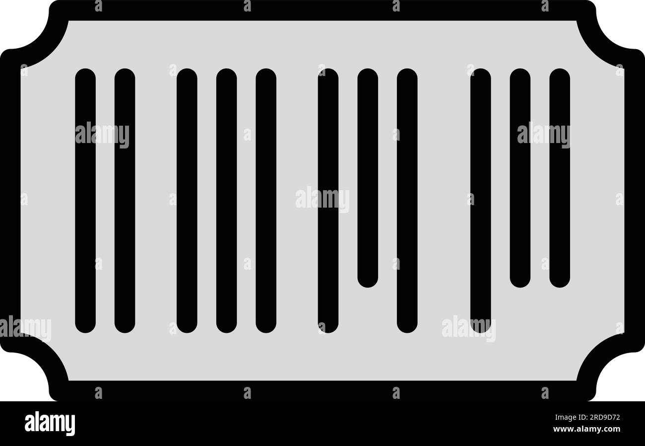 Ticket barcode icon outline vector. Coupon number. Qr code color flat ...
