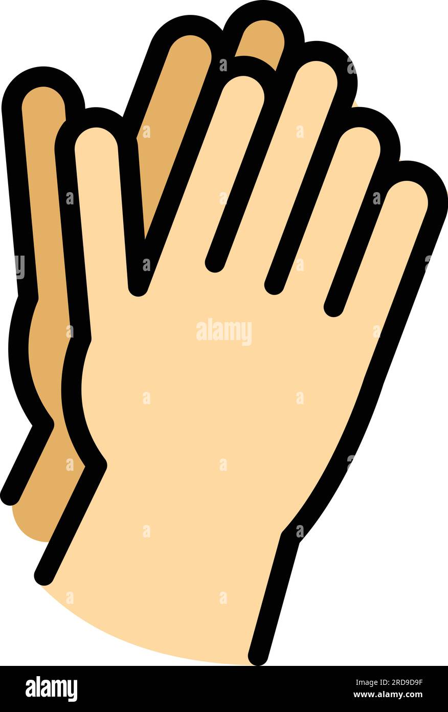 Concert handclap icon outline vector. Encourage hand clap. Finger ...