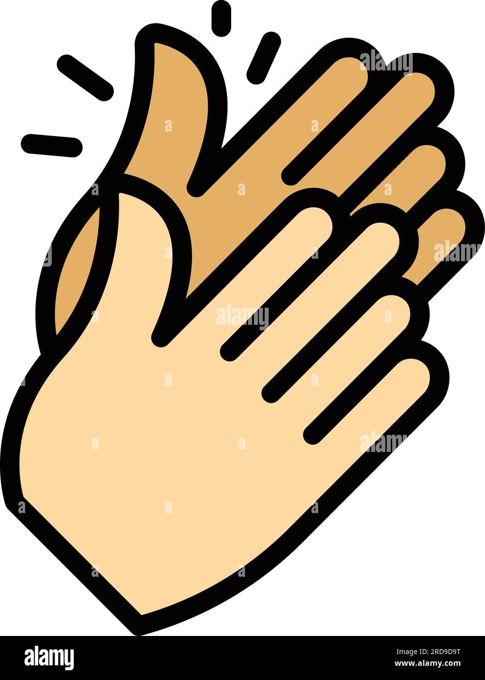 Culture handclap icon outline vector. Applause hand clap. People encourage color flat Stock ...