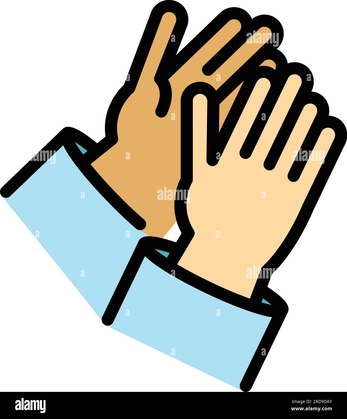 Audience Handclap Icon Outline Vector Public Applause Clap Support