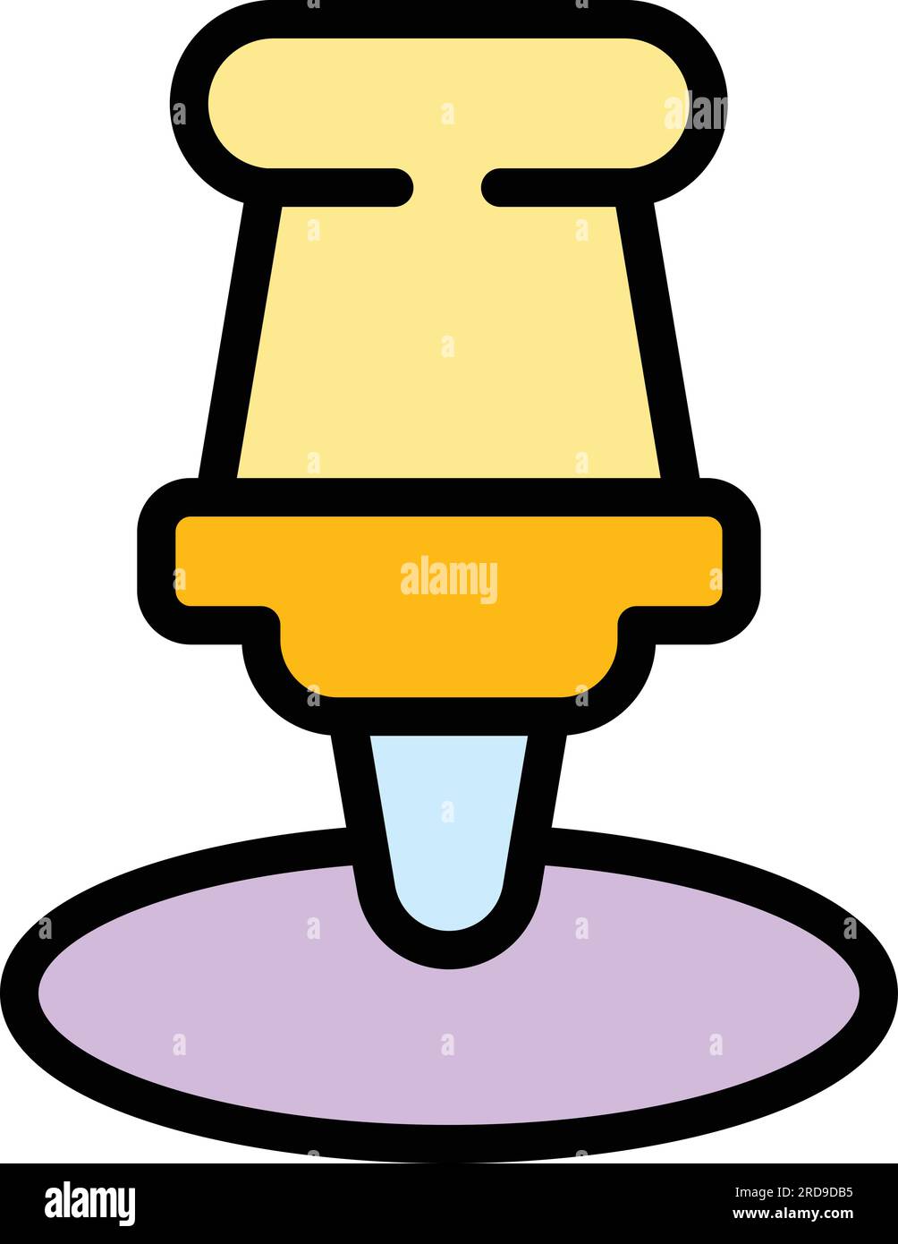 Office pin icon outline vector. Business computer. Needle clip color ...