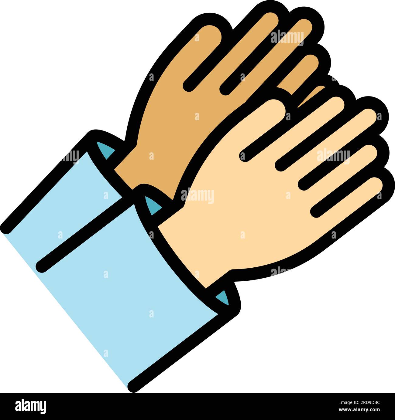 Concert tour handclap icon outline vector. Hand clap applause. People encourage color flat Stock ...