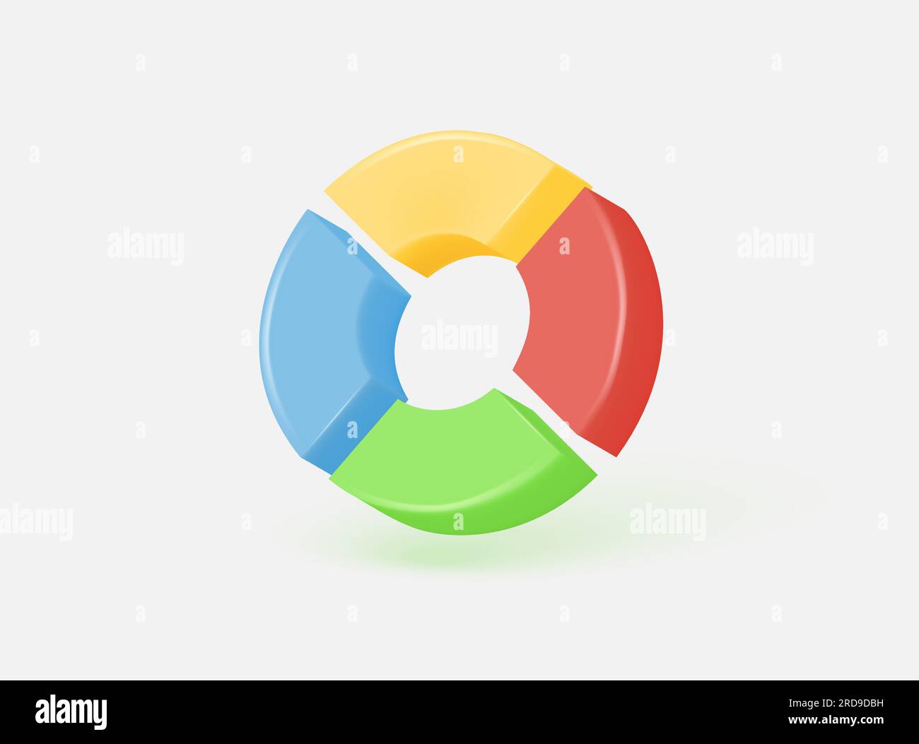 circle diagram 3d icon. realistic vector illustration isolated on white ...