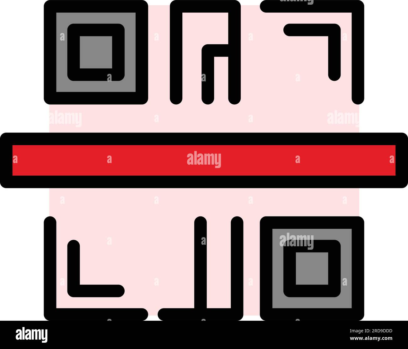 Checking Qr Code Icon Outline Vector Phone Scan Smart Reader Color Flat Stock Vector Image