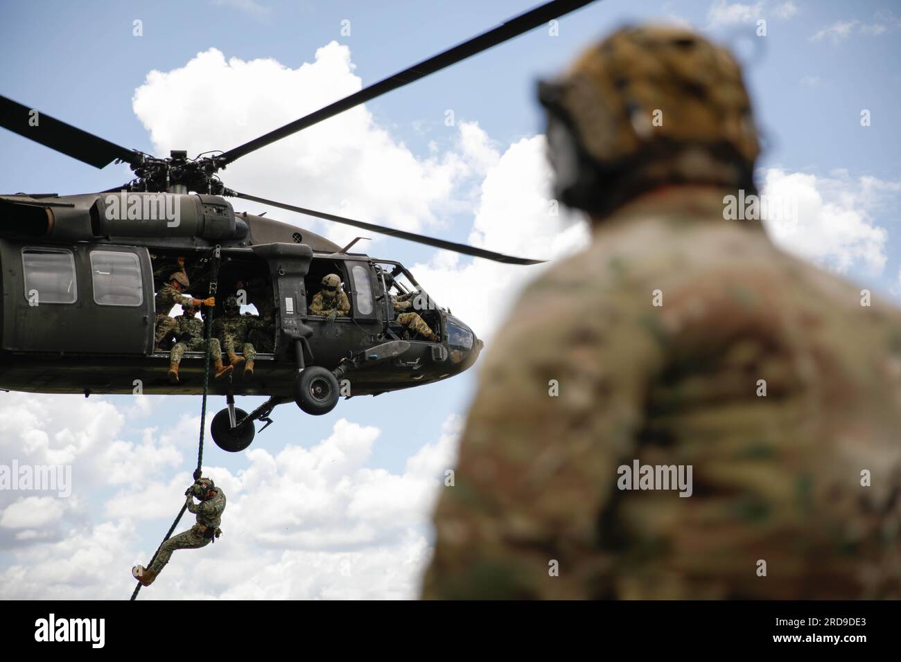 Military members from seven countries conducted Fast Rope Insertion and ...