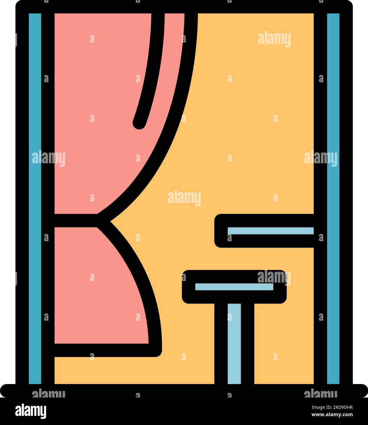 Voting booth icon outline vector. Election vote. People ballot color ...