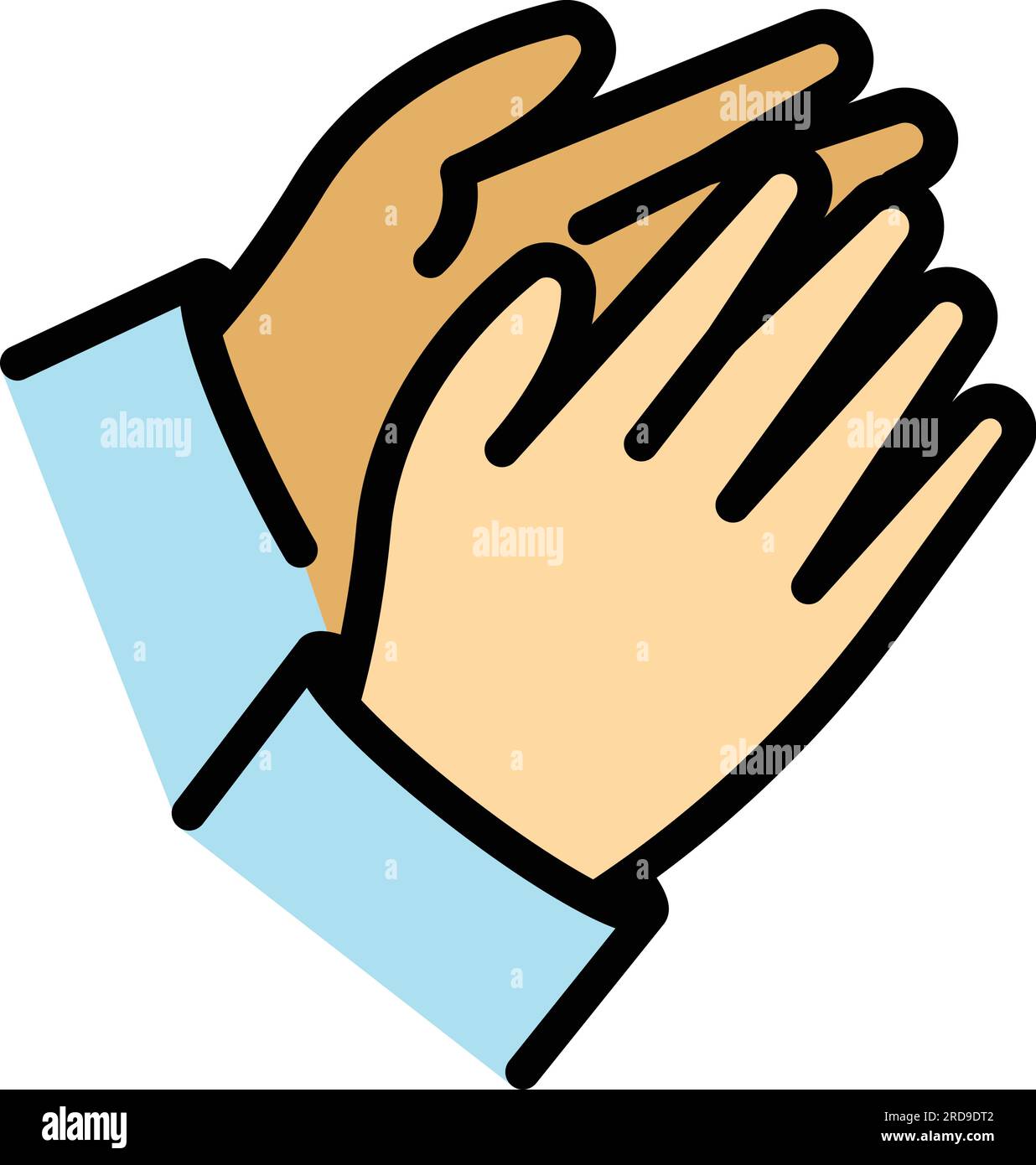 Handclap support icon outline vector. Hand clap encourage. Public applause color flat Stock ...