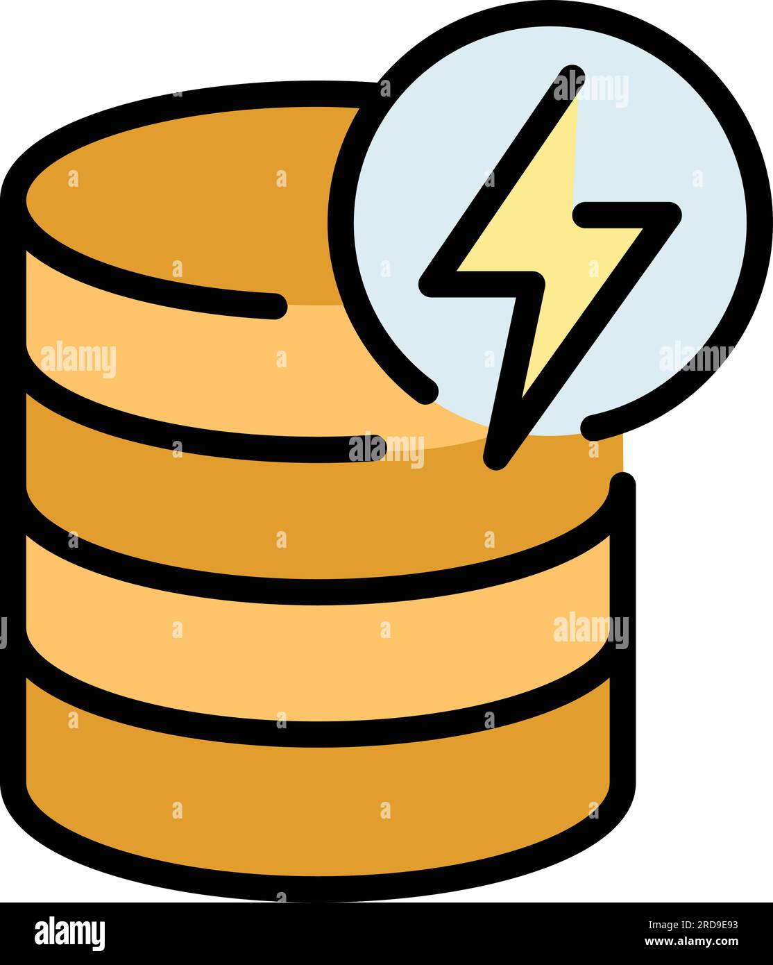 Energy storage icon outline vector. Battery system. Solar power color ...