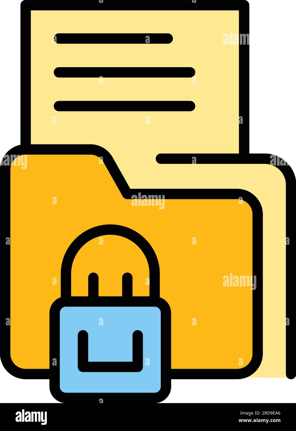 Privacy folder icon outline vector. Confidential data. Protect file ...