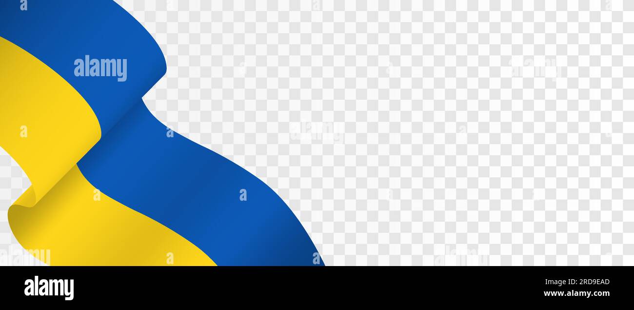 Ukrainian flag on a transparent background. Template with free space ...