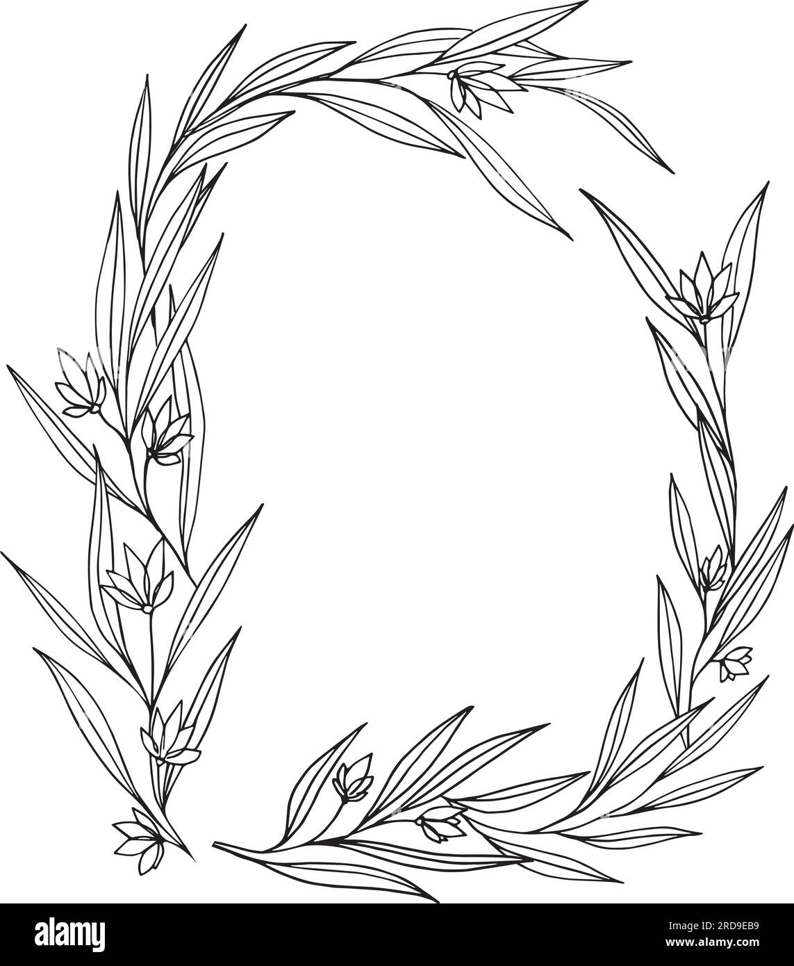 Square floral frame with decorative wild flowers, leaves and flowers ...