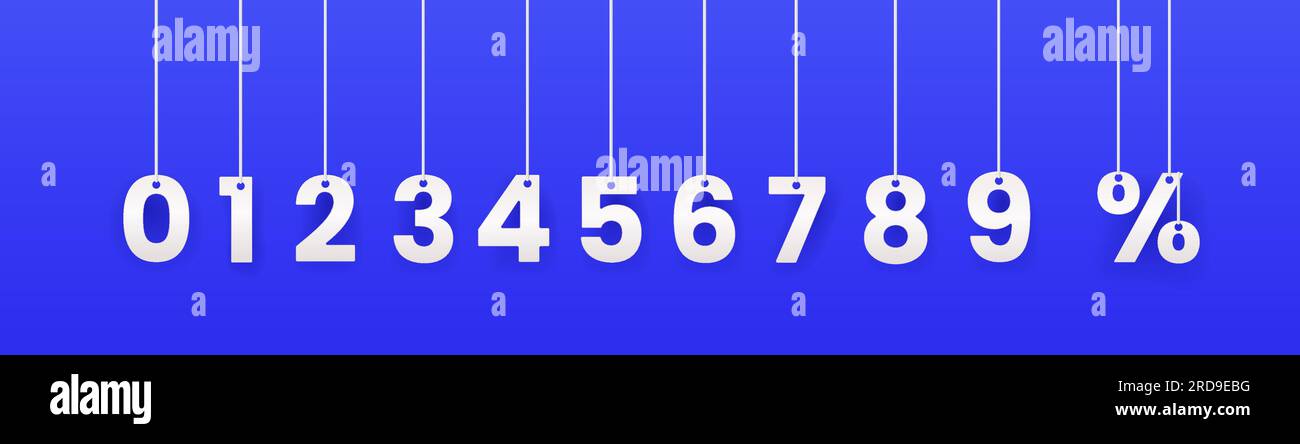 Numbers hanging on ropes or threads. Vector Stock Vector Image & Art ...