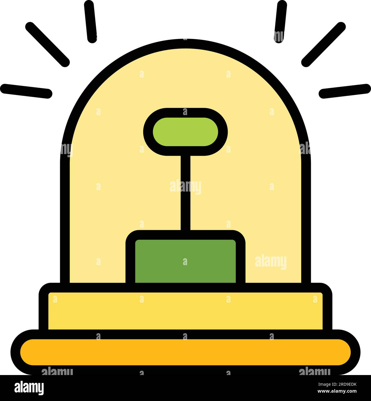 Safety alarm icon outline vector. Privacy siren. Lock alert color flat ...