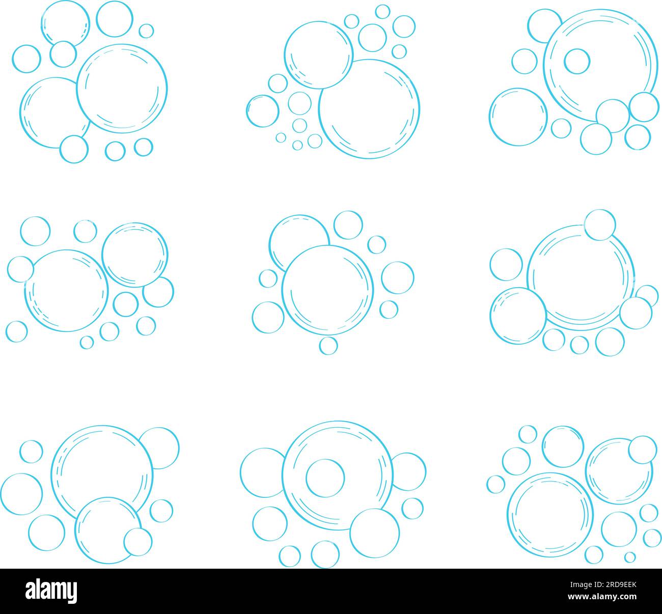 Water bubble in doodle style. Bubbles hand drawn illustration. Line ...