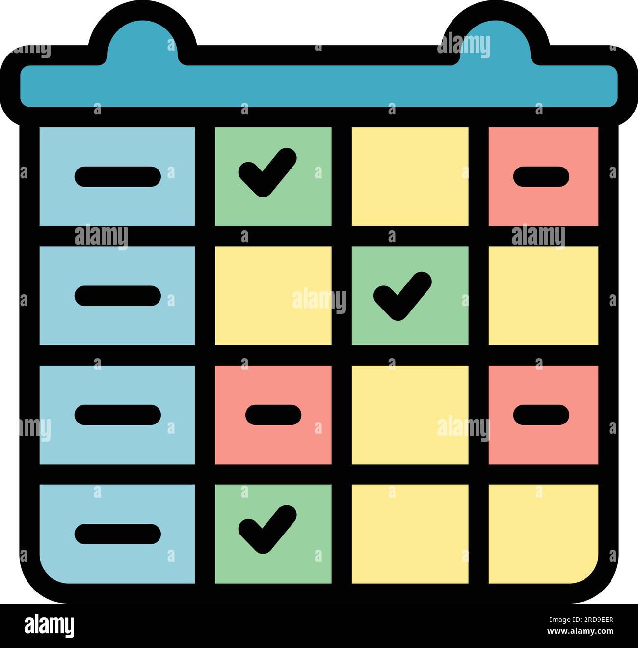 School schedule icon outline vector. Week timetable. Lesson calendar color flat Stock Vector ...